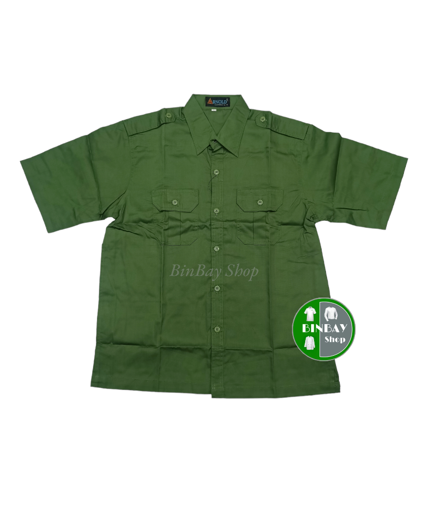 KEMEJA SERAGAM DRILL PANGKAT HIJAU HANSIP ANT | Lazada Indonesia