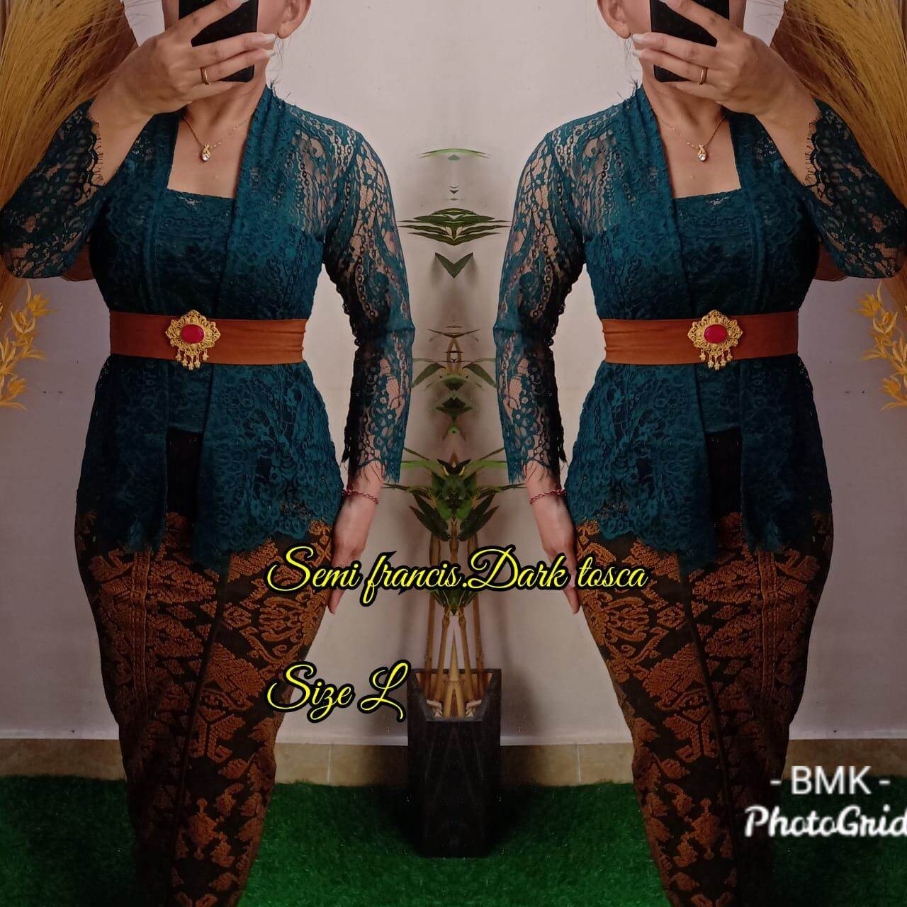 Kebaya Jadi Brokat Semi Prancis Warna Rare atau Langka (Dark Tosca ...