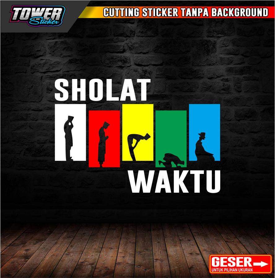 Sticker cutting SHOLAT 5 WAKTU stiker reflektif tanpa background ...