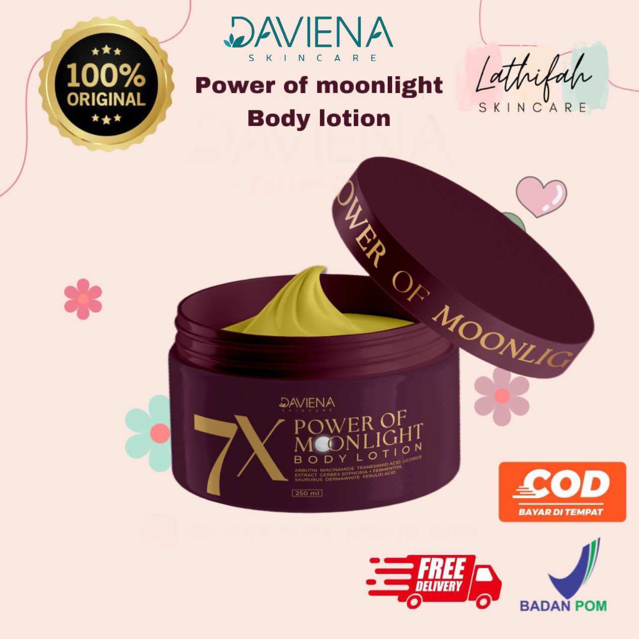 Body lotion power moonlight daviena hb dosting | Lazada Indonesia