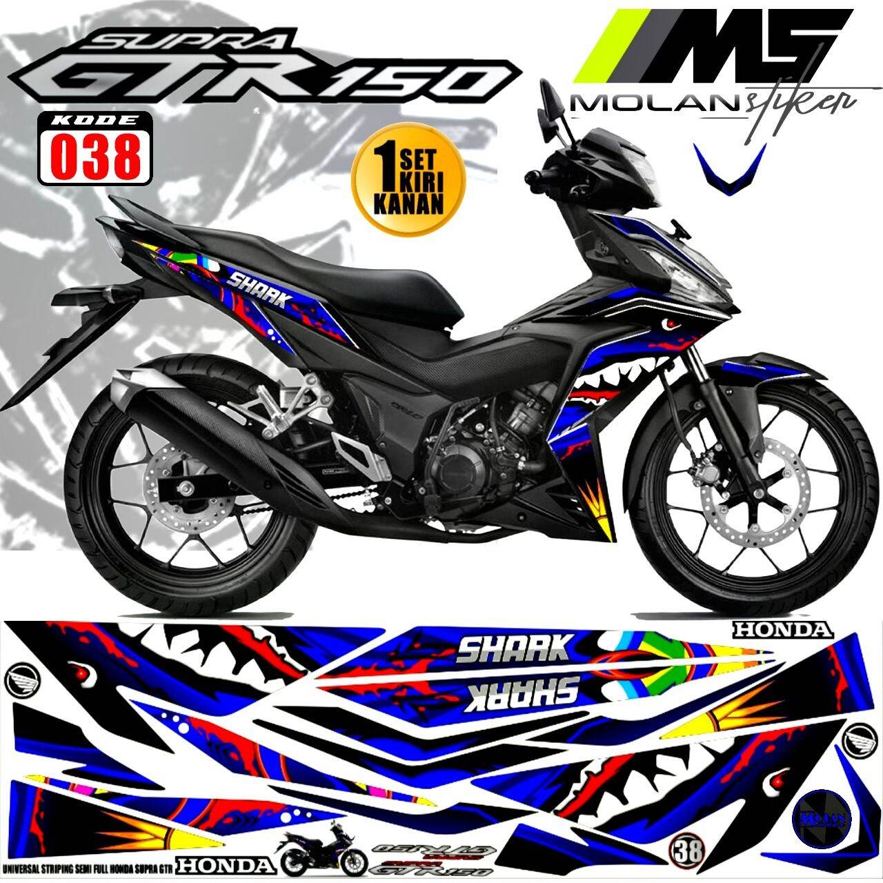 Decal Stricker Striping Variasi Honda Supra GTR 150 2016-2022 SHARK ...