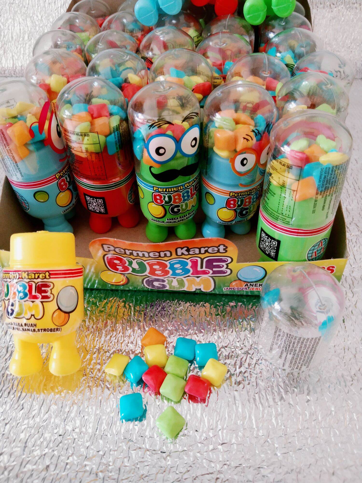 permen bubble gum minion warna-warni 30pcs | Lazada Indonesia