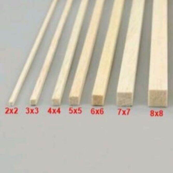 10pcs KAYU BALSA STIK 6MM X 6MM X 50CM KAYU MAKET BALSA STICK | Lazada ...