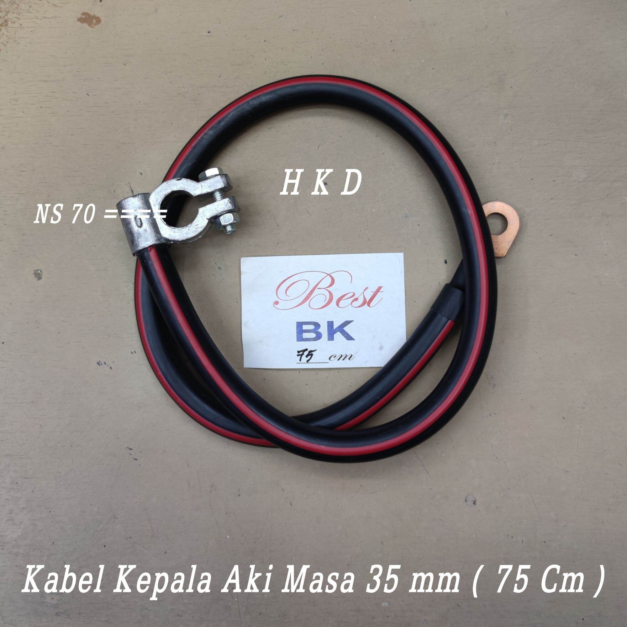 KABEL KEPALA AKI ACCU MASA MOBIL NS70 KEPALA BESAR 35MM 75CM " BEST ...