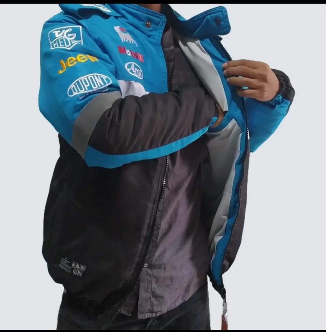 Jaket Touring Motor KICKSOOGAR Bordir Nascar Desain Sporty Warna Biru ...