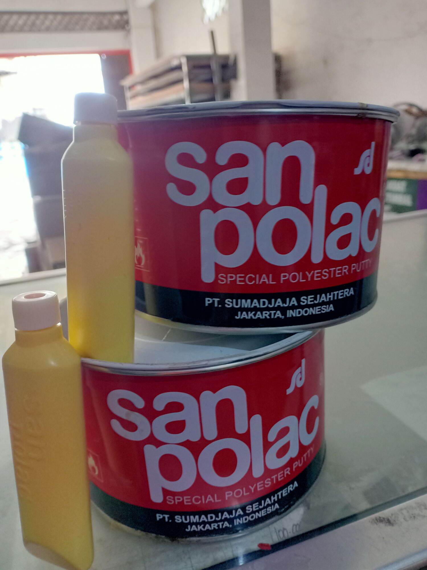 dempul sanpolac 1 kg, dempul kayu dan dempul besi | Lazada Indonesia