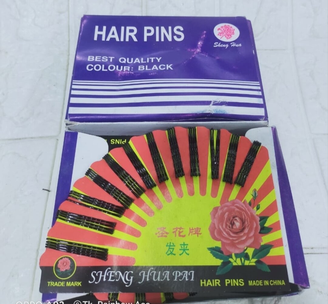 Hair Pins / Hair Grips Jepit Lidi Hitam Biting Sanggul Sedang 4 cm Per ...