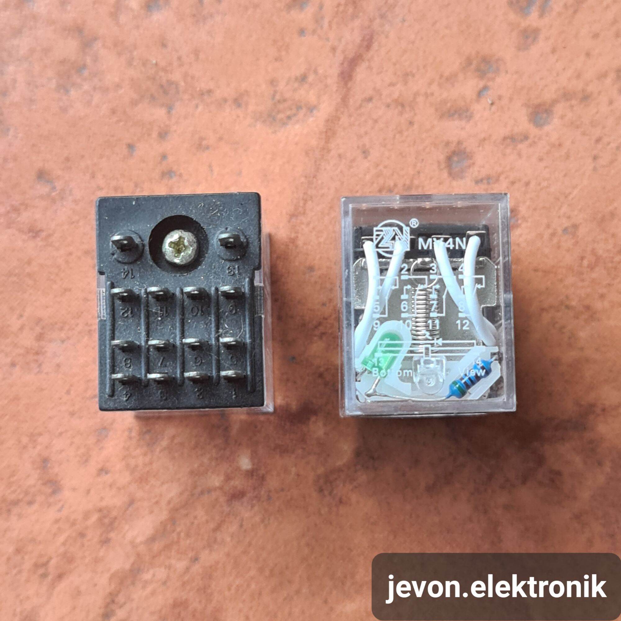 Relay Zn MY2N MY4N 8 14 P Pin Kaki 12 24 220 v volt Original 8p 14p 12v 24v 220v Transparan ...