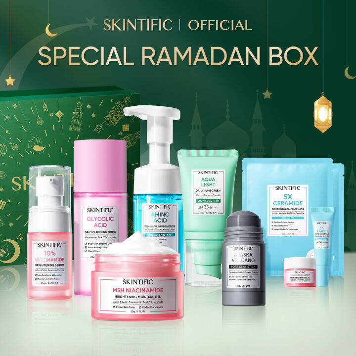 SKINTIFIC Special Ramadan Box Skincare Brightening / Acne Set 6 PCS ...