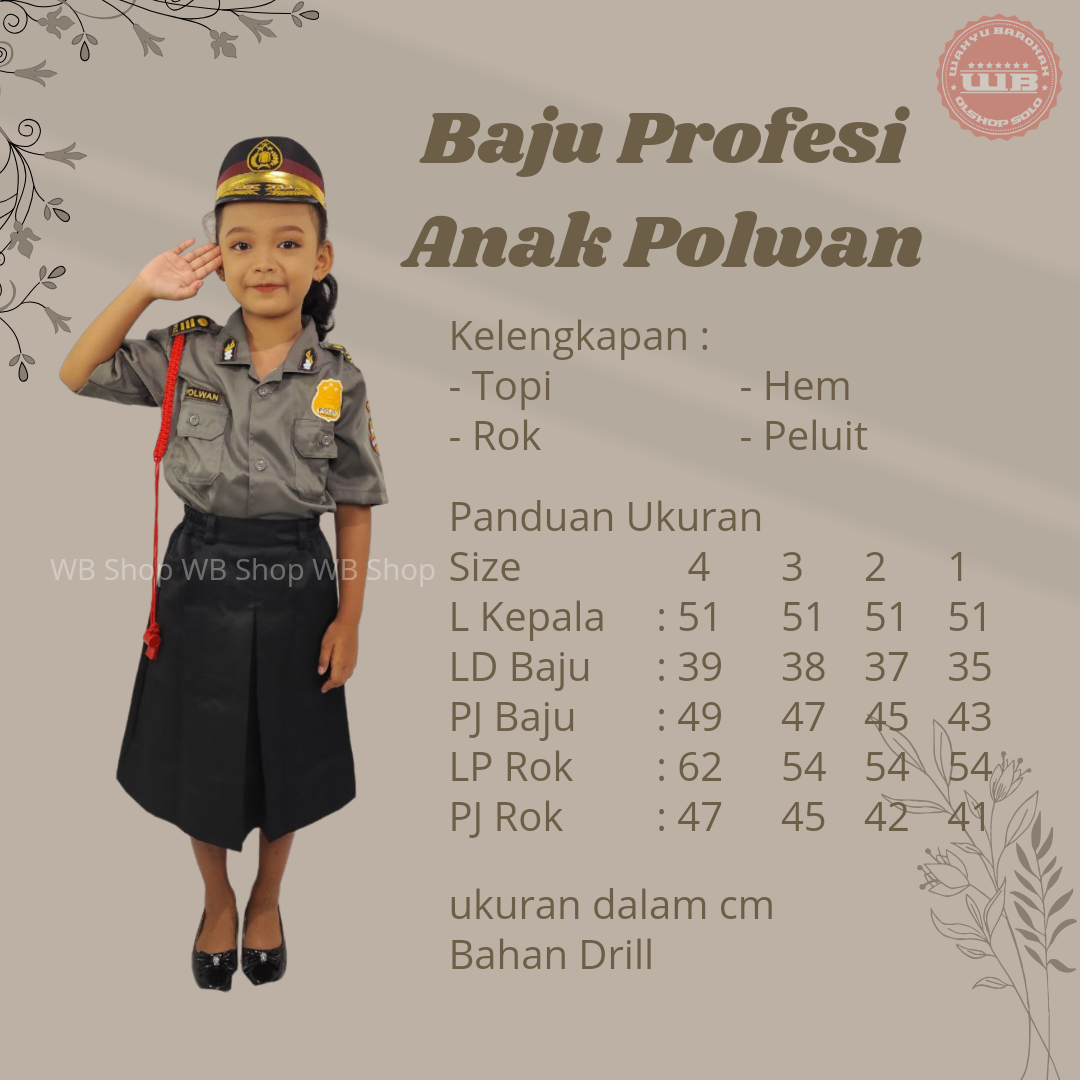 Baju Profesi Anak Polwan Cocok Untuk Karnaval | Lazada Indonesia