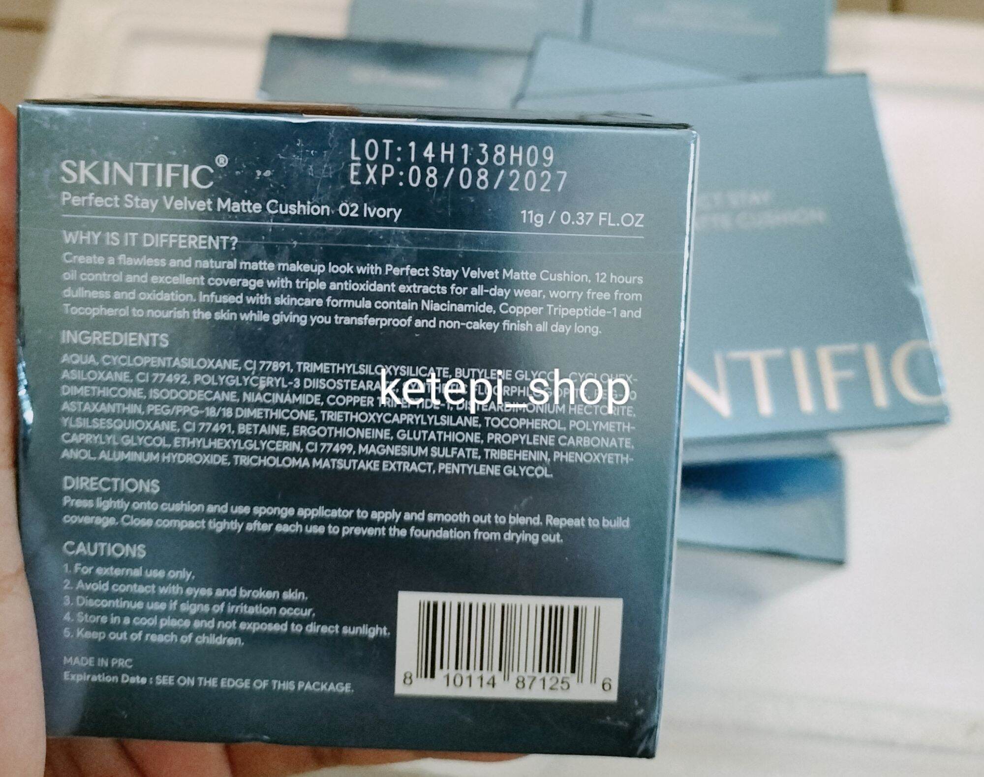 Skintific perfect stay Velvet matte cushion biru | Lazada Indonesia