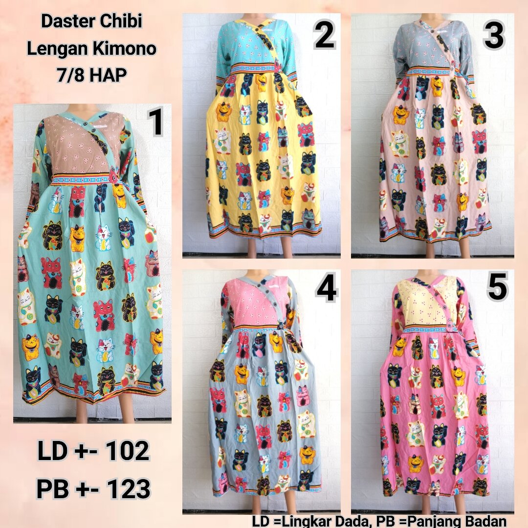 DASTER CHIBI LENGAN 7/8 KIMONO HAP LD 100-102CM ADEM BUSUI FRIENDLY ...