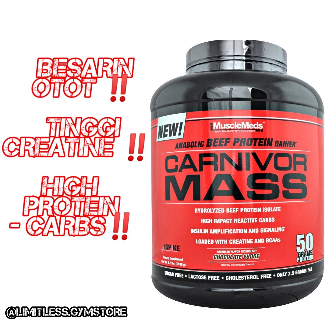 CARNIVOR MASS GAINER 6 LBS BY MUSCLEMEDS BEEF PROTEIN SUSU PEMBESAR ...