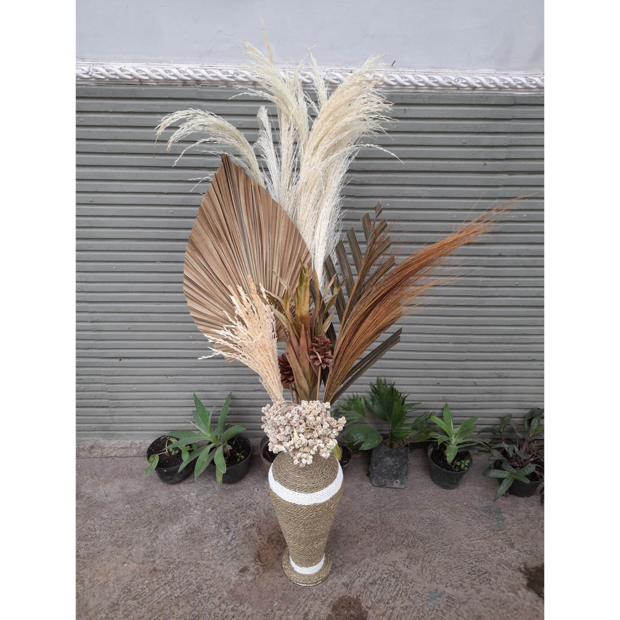 Set bunga kering estetik dan vas ukuran 50cm | Lazada Indonesia