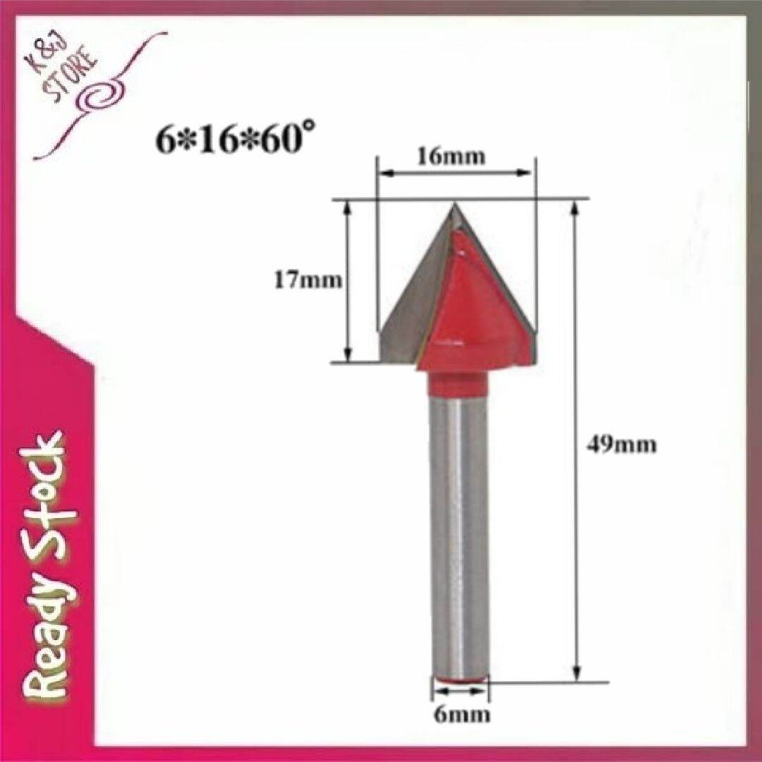 Mata Pisau Profil Engraving CNC V Groove Router Bit Woodworking ...