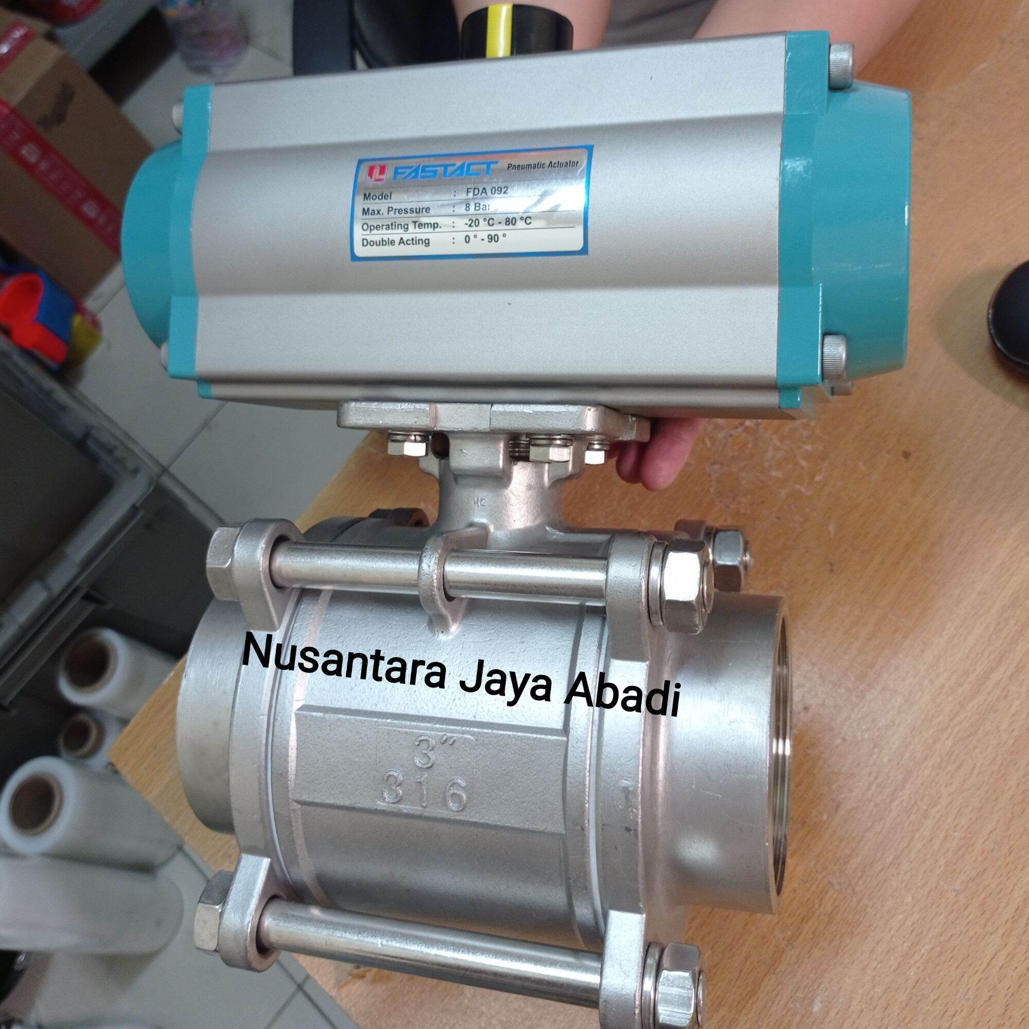 Ball Pneumatic Actuator Stainless 316 Drat 3 " inchi DN 80 Double ...