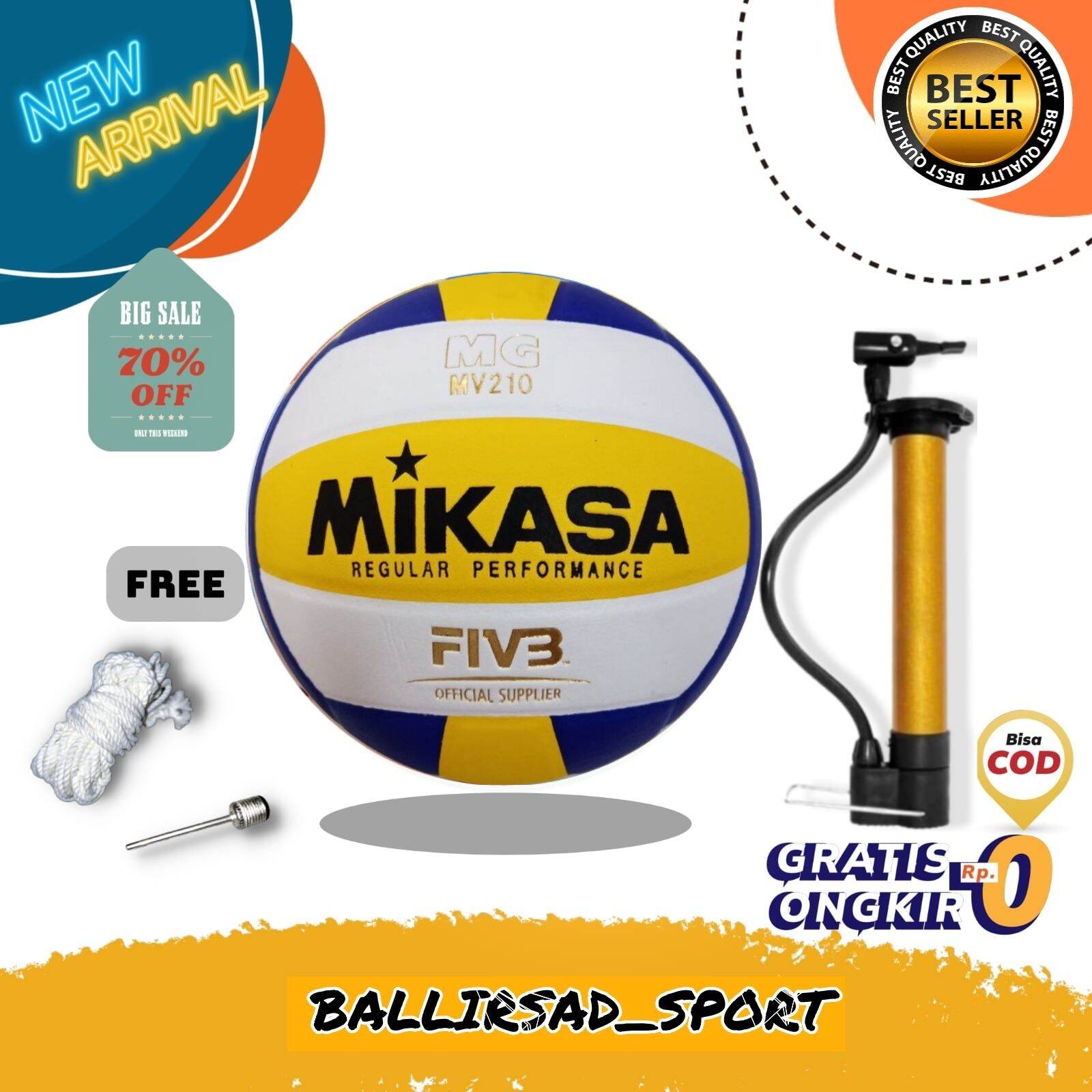 BOLA VOLY / MG / MPUK / MURAH / VOLI ANAK PAKET ALAT POMPA | Lazada ...