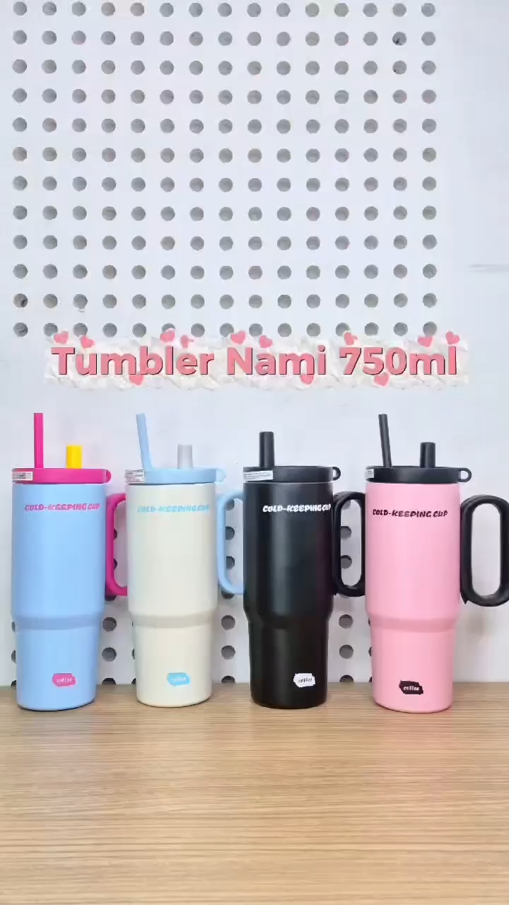 Tumbler Mug Infused Water 750ml Stainless Steel / Gelas Minum Sedotan ...