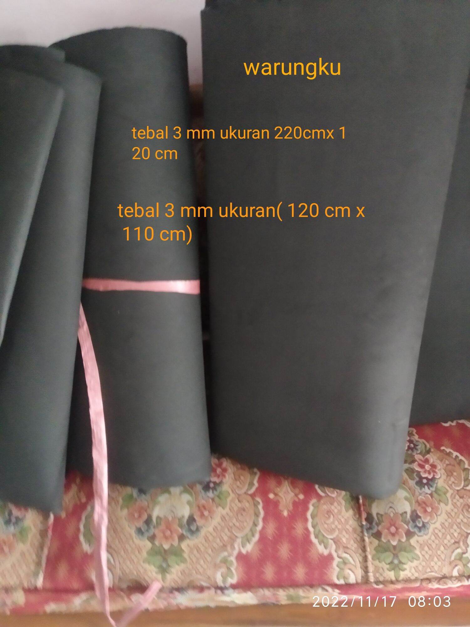 SPON EVA / SPON ATI tebal 3 mm warna hitam Lembaran ukuran (220 cm x ...