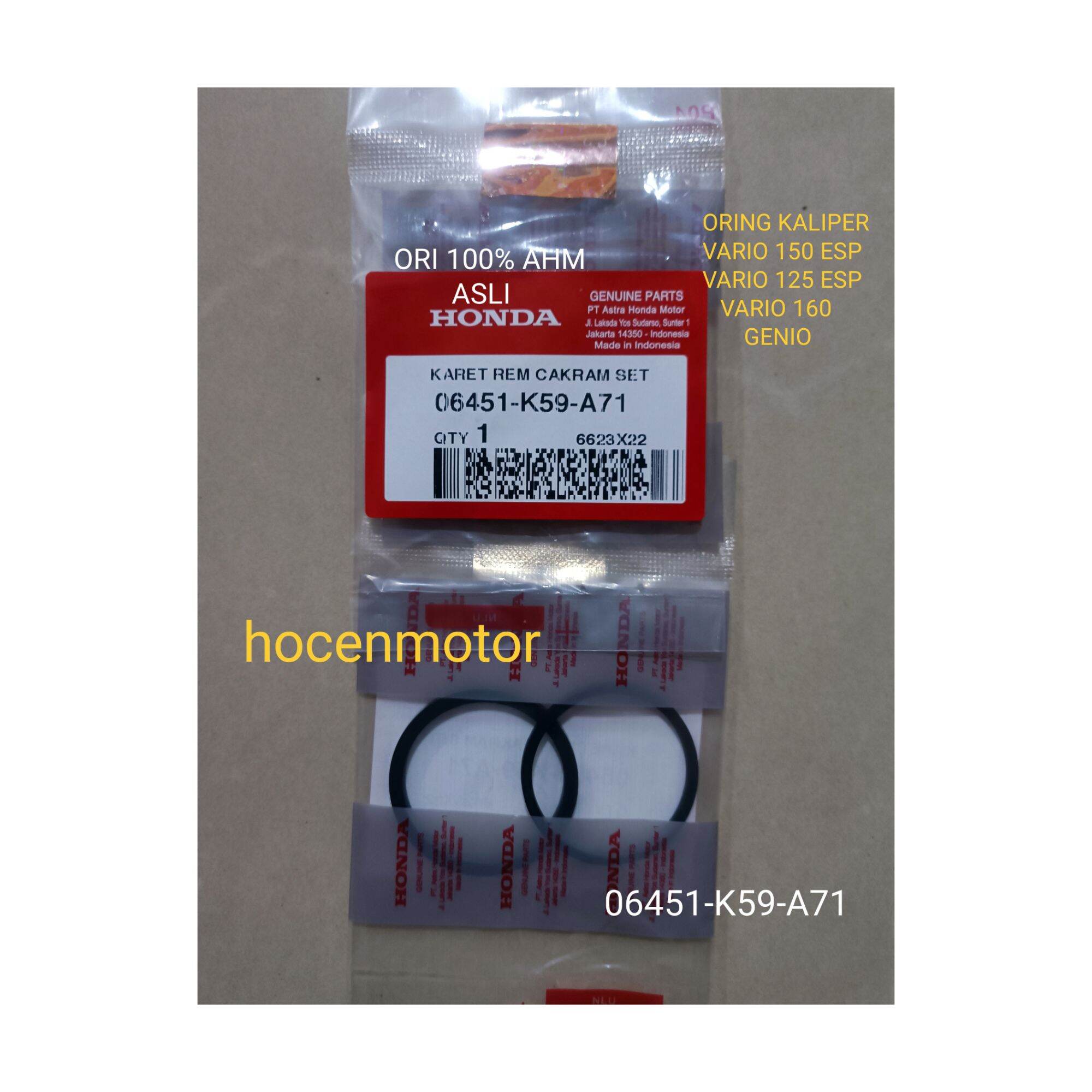 0ORING SEAL PISTON KALIPER VARIO 125/150 ESP 06451-K59-A71 ORI 100%AHM | Lazada Indonesia