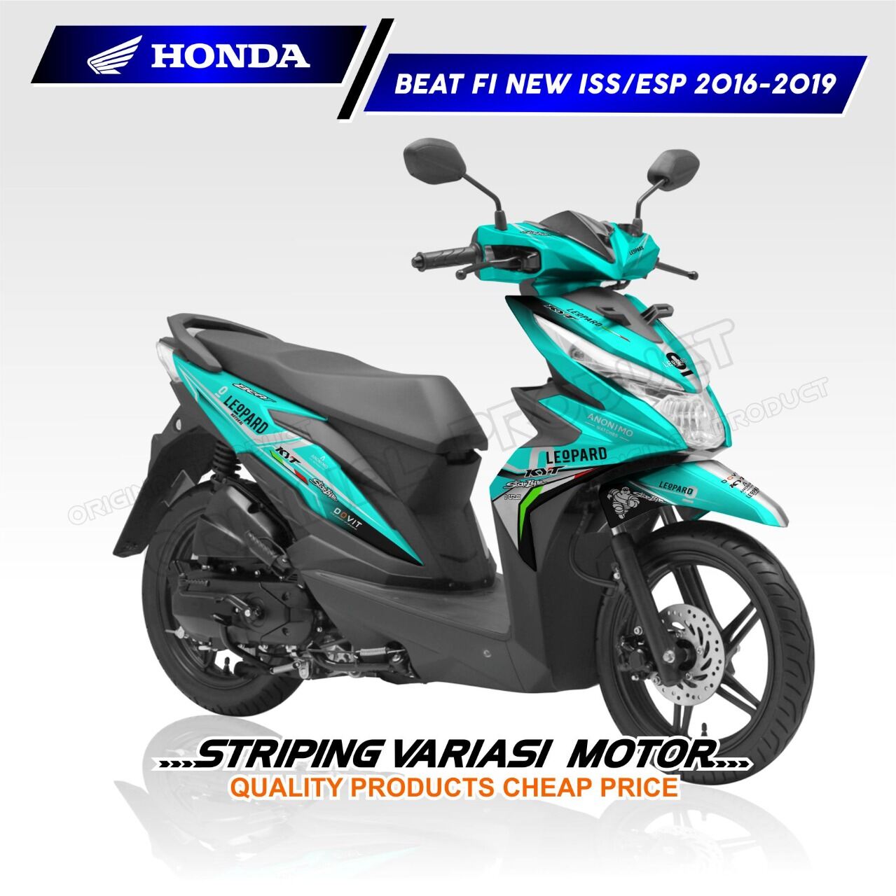 STRIPING STICKER DECAL VARIASI HONDA BEAT NEW INJECT ISS eSP LIVERY GP ...