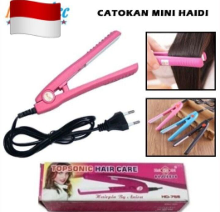 Catokan Mini Alat Catok Rambut Mini 2in1 Set Lurus dan Keriting Make ...