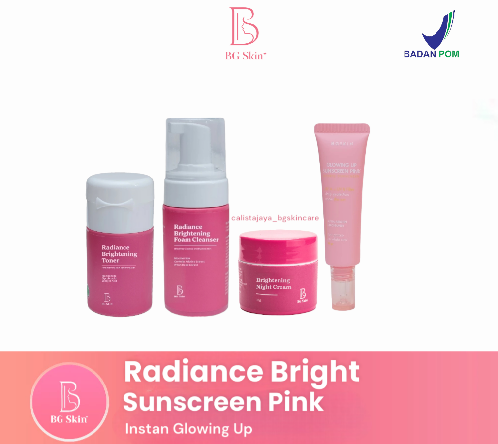 PAKET BRIGHTENING GLOW PINK BG SKIN / RADIANCE BRIGHT SUNSCREEN PINK ...