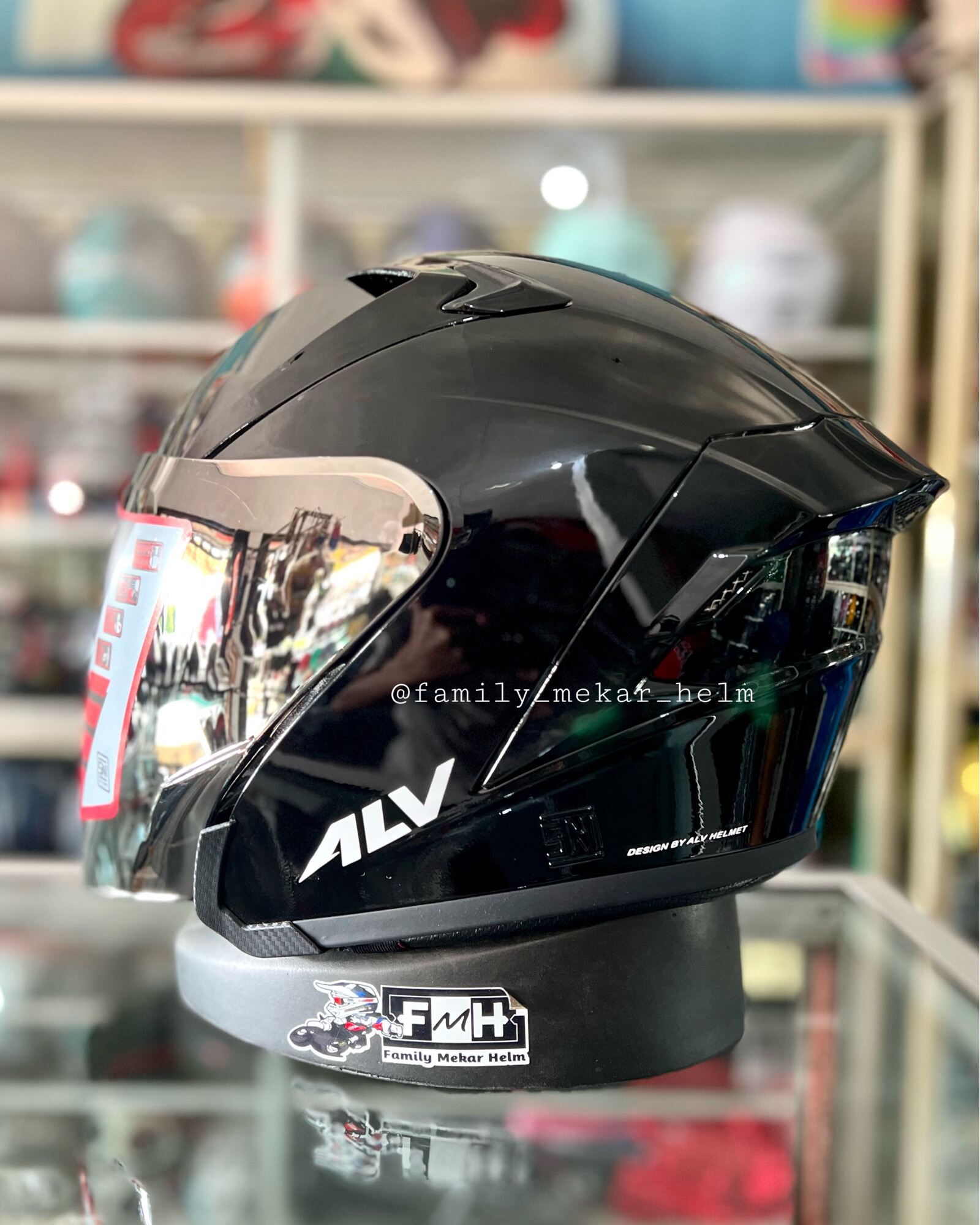 HELM ALV ULTRO SOLID WARNA HITAM GLOSY HELM HALF FACE ORIGINAL FLAT ...