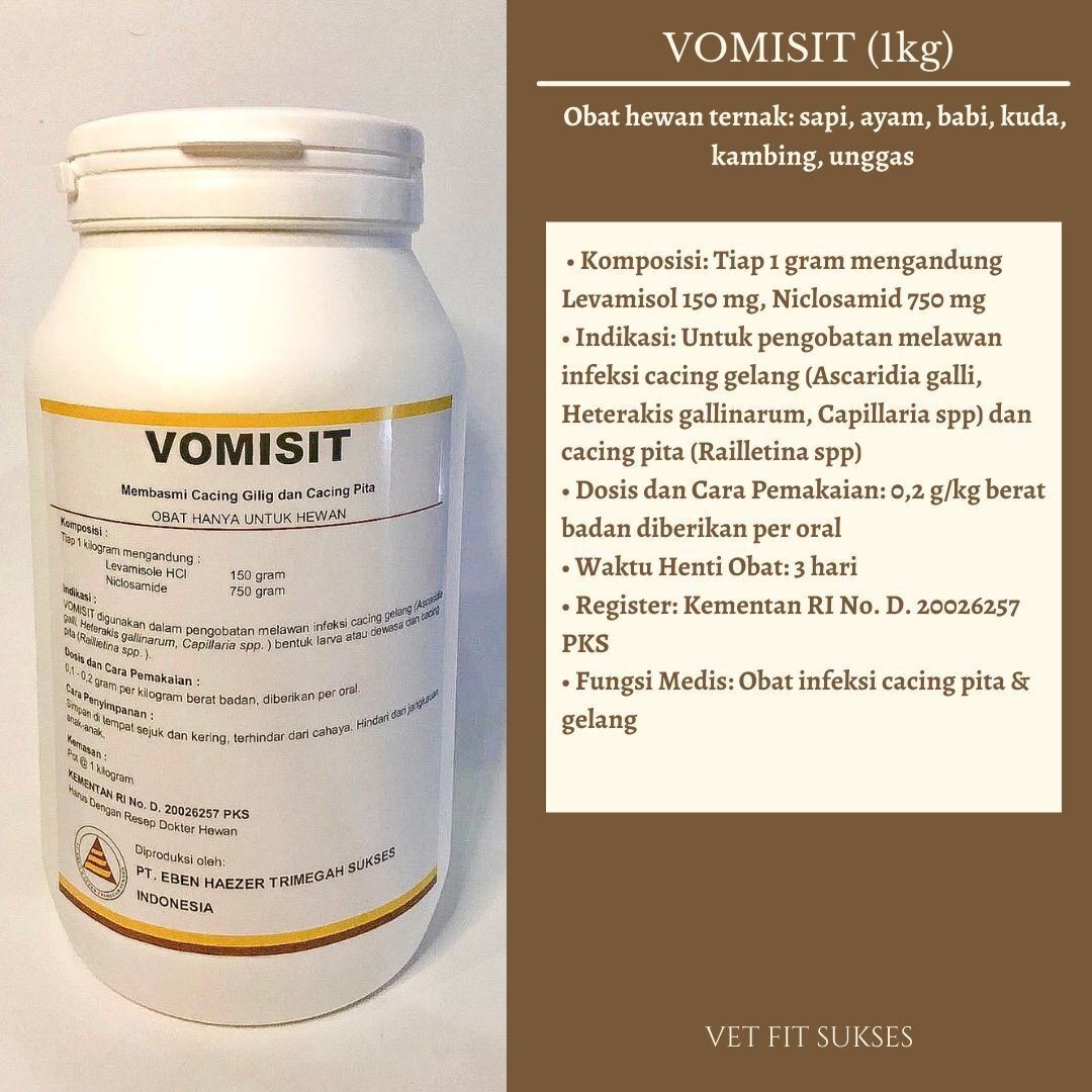 VOMISIT 1KG - Obat Hewan Ternak Sapi Ayam Kuda Babi Kambing Unggas ...