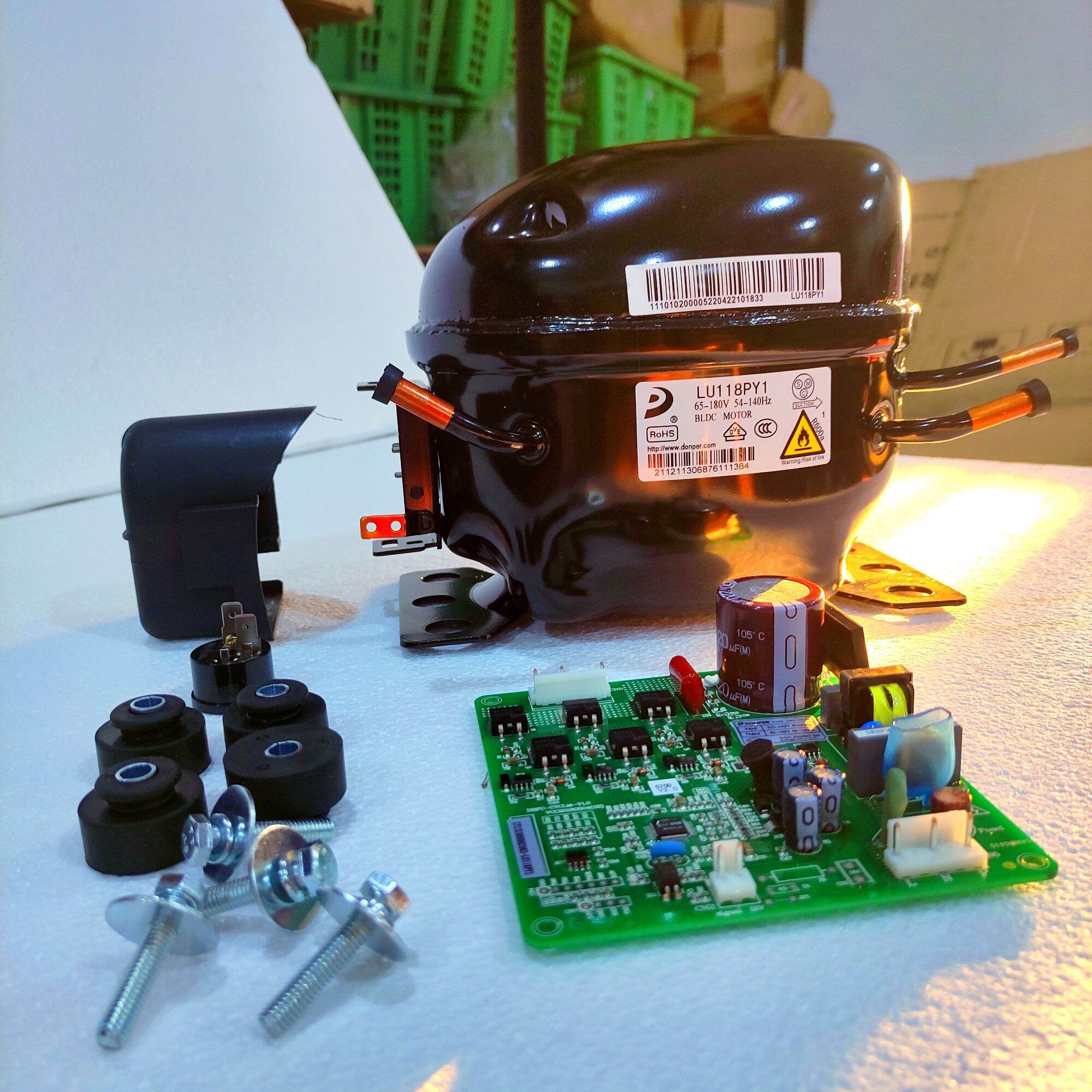 Kompressor Kulkas MIDEA plus PCB Inverter side by side LU118PY1 ...