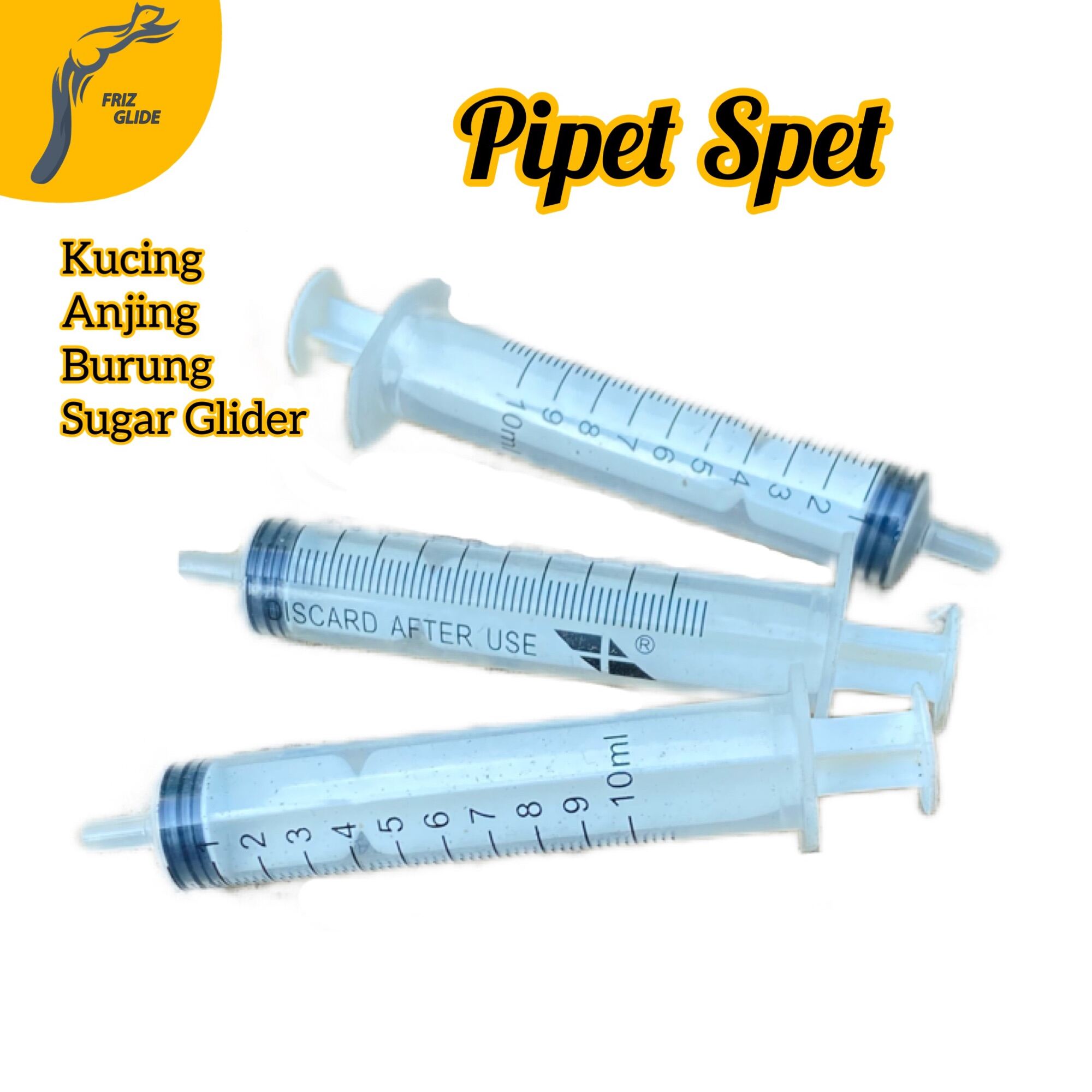 SUNTIKAN ATAU SPET PIPET TANPA JARUM 10 ML SPET BURUNG SUGAR GLIDER KUCING ANJING DLL | Lazada ...
