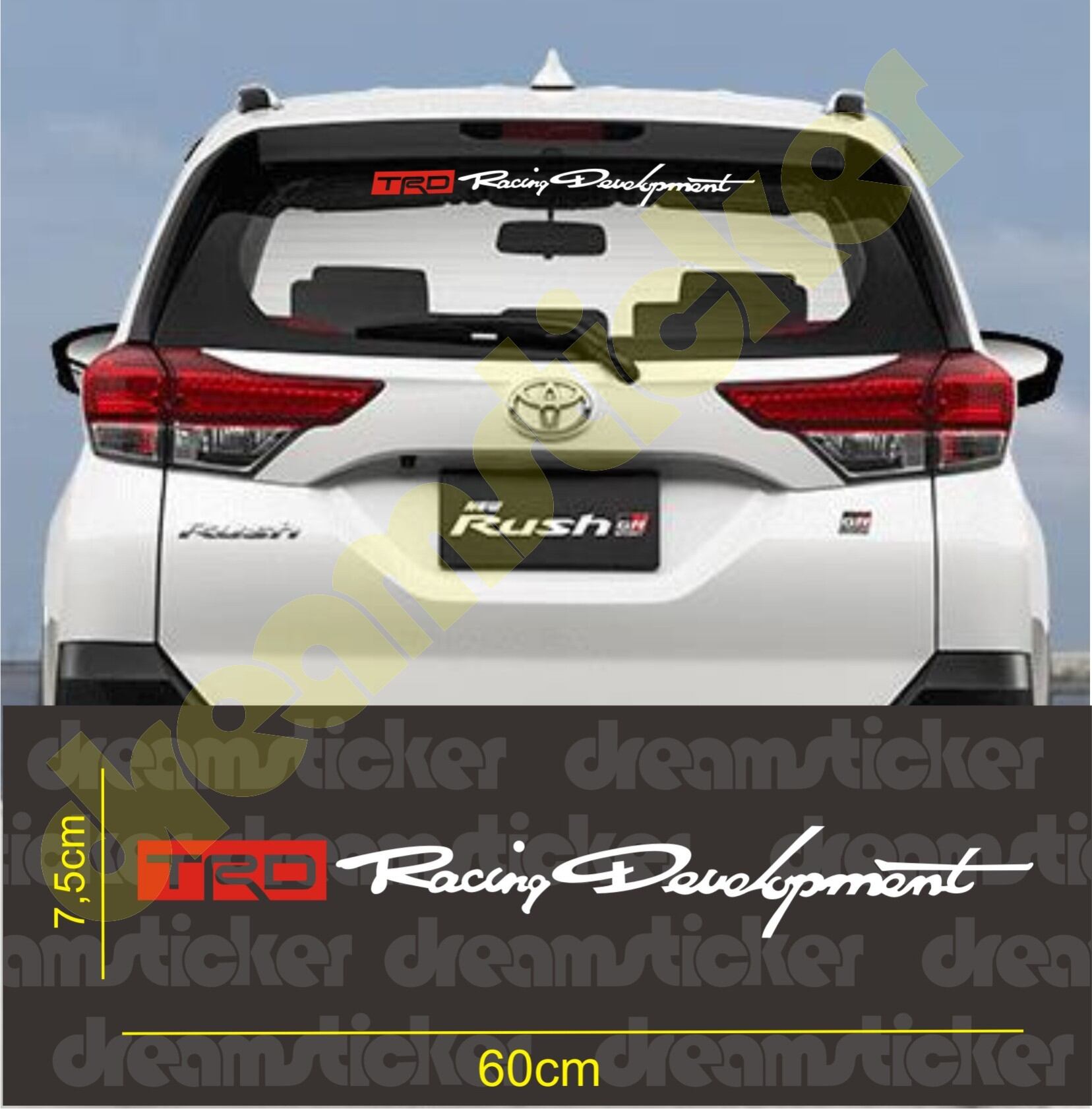 Sticker Stiker Mobil TRD Racing Development Kaca Belakang | Lazada ...