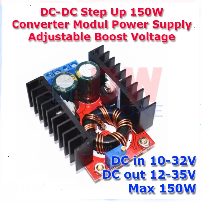 Step UP 150Watt Boost Converter 150W penaik tegangan DC 150 Watt step ...