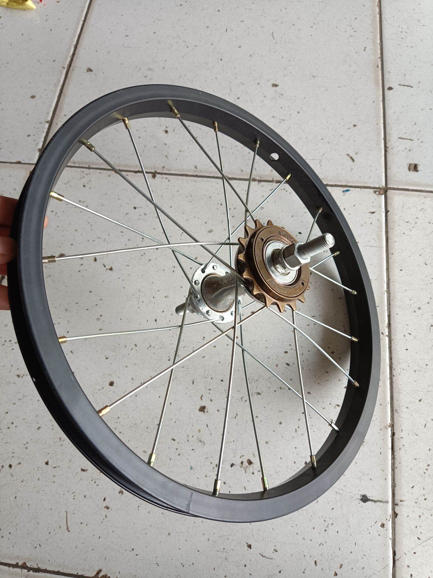 velg sepeda rakitan ukuran 16 Depan belakang warna hitam | Lazada Indonesia
