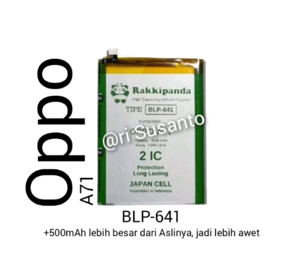 Baterai Rakkipanda BLP641 BLP-641 for Oppo A71 Double Power Protection batere batre batrai ...