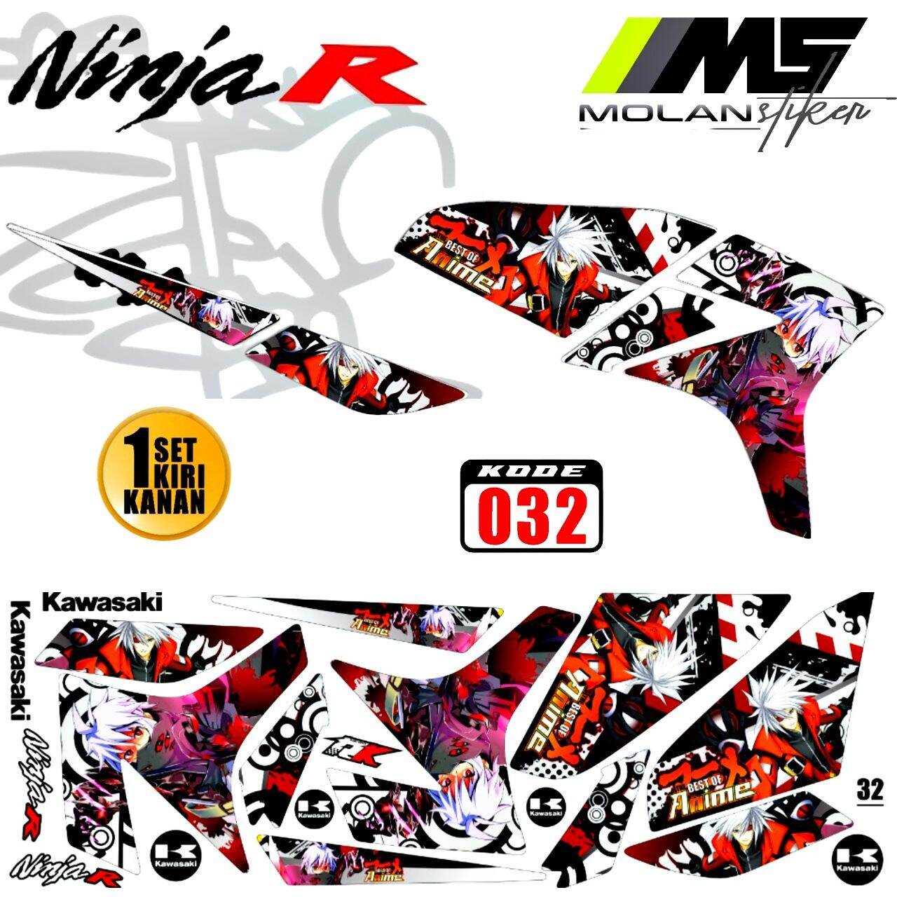 Decal Sticker Striping Variasi Animasi Ninja R 150 & Ninja Ss 150 ...