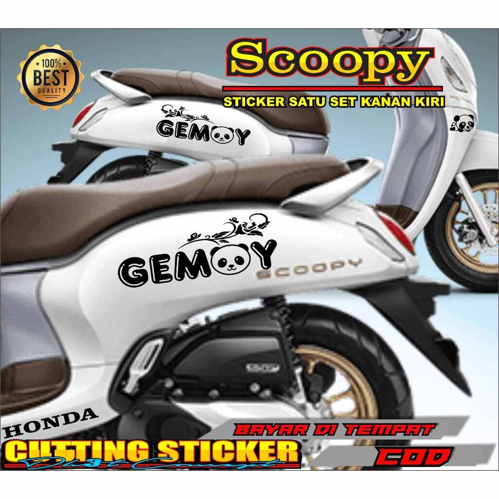 stiker gemoy motor scoopy bisa castom nama anda | Lazada Indonesia