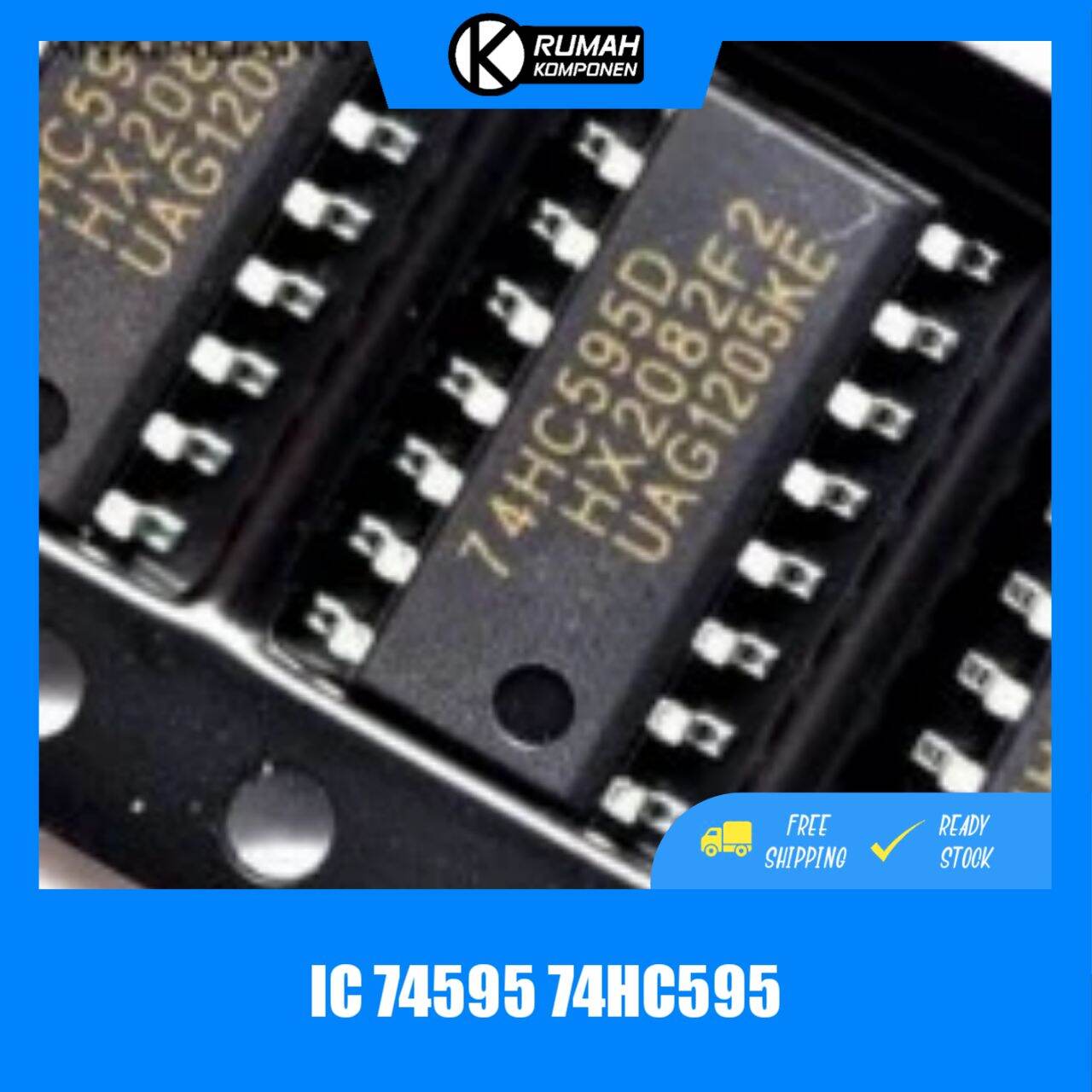 2 pcs IC 74595 74HC595 74HC595D SMD SOP-16 8 Stage Serial Shift ...
