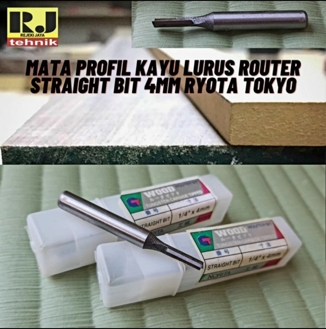 Pisau Profil Kayu Lurus Trimmer Router Wood Straight Bit 4mm Ryota ...