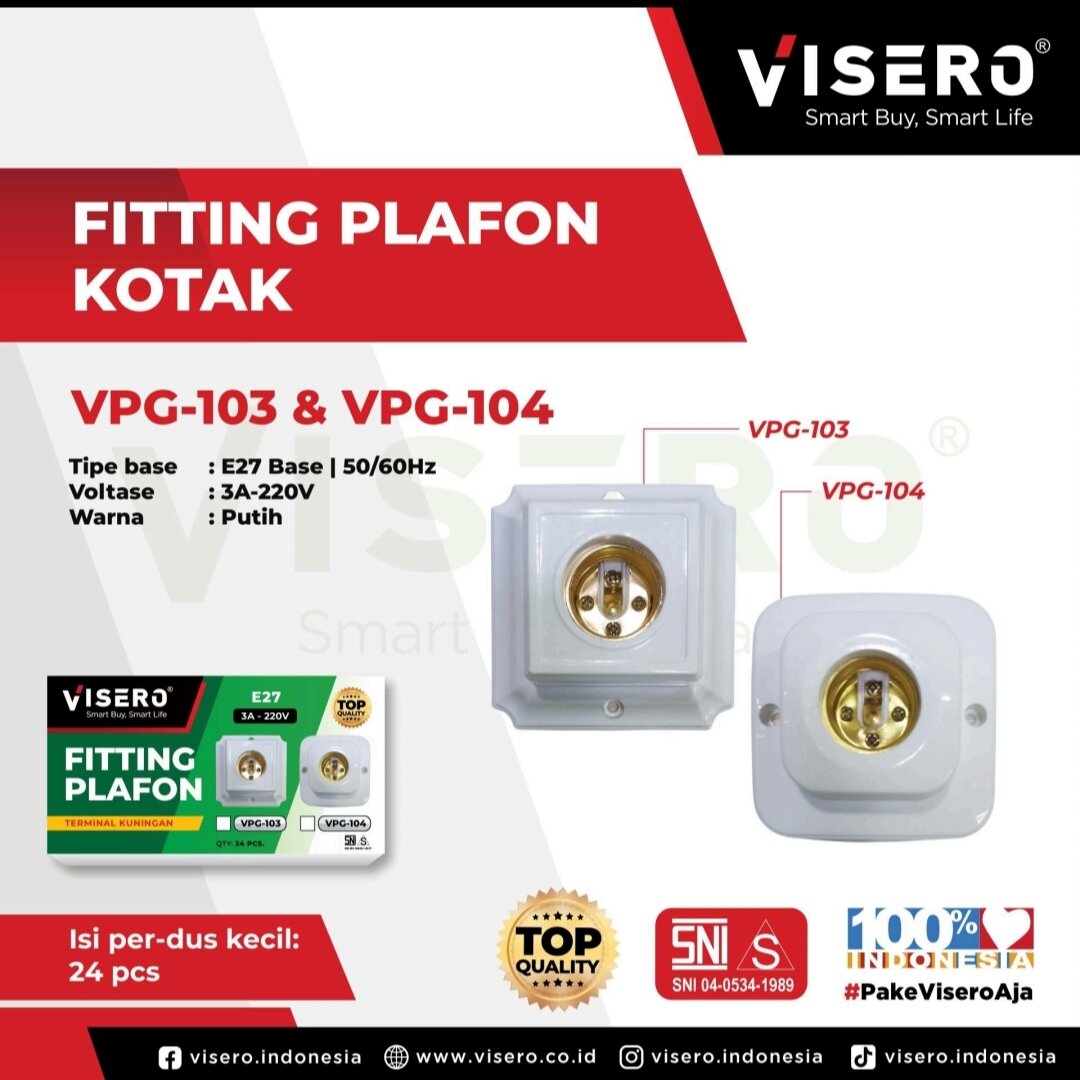FITTING PLAFON KOTAK VPG-103 VPG-104 / FITTING LAMPU KOTAK VISERO | Lazada Indonesia