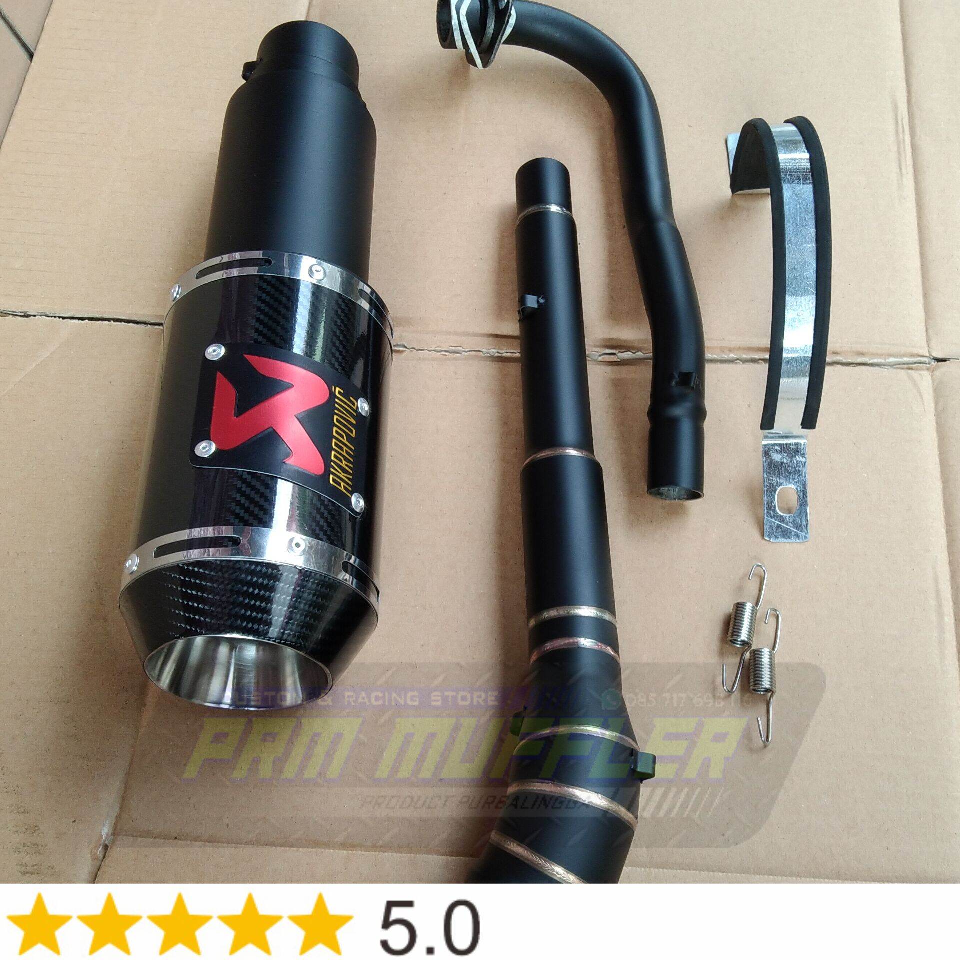 Knalpot racing Akrapovic Lorenzo Black doff Buat Jupiter Z Z1 Vega R ZR RR REVO fit absolute ...