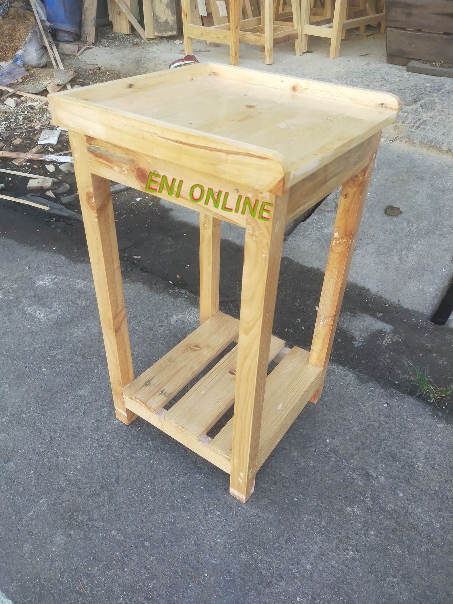 Meja dispenser kayu Pinus jati Belanda 65x35x35cm | Lazada Indonesia