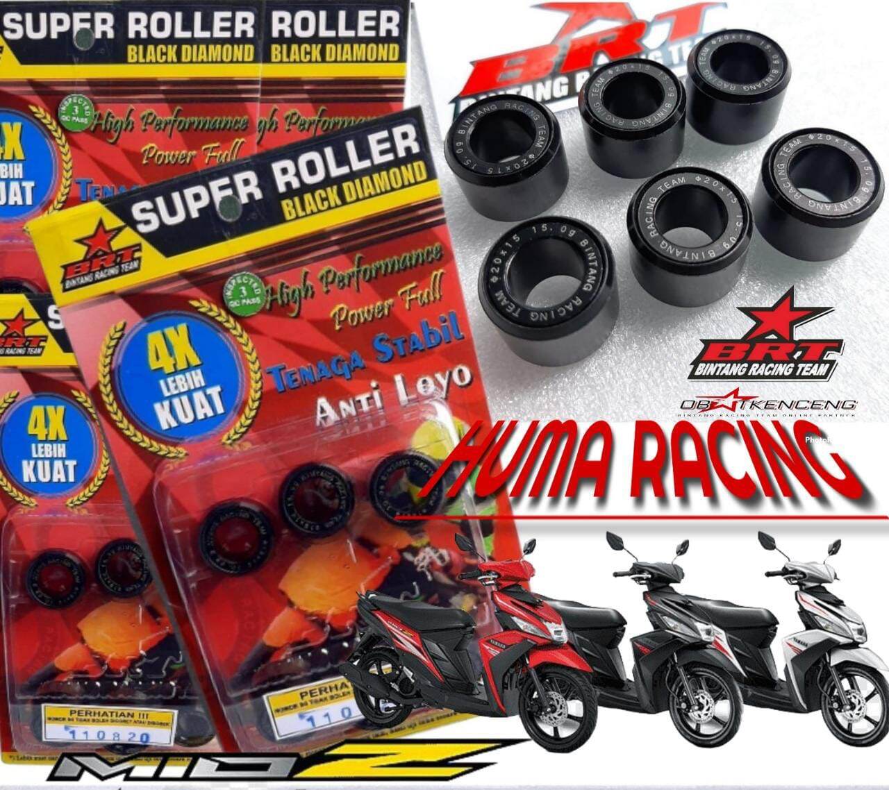 SUPER ROLLER BLACKDIAMOND BRT YAMAHA MIO M3 MIO Z MIO 125 LOLER RESING ...