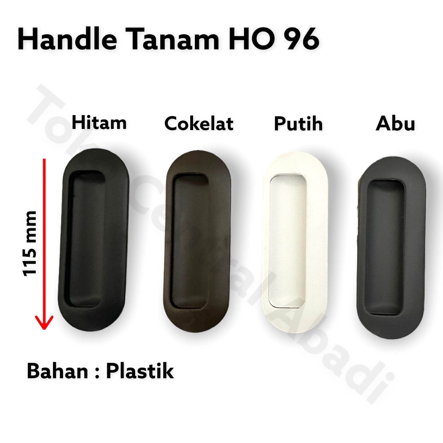 Handle tanam lemari/ handle ho 96 / handle plastik berbagai macam warna ...