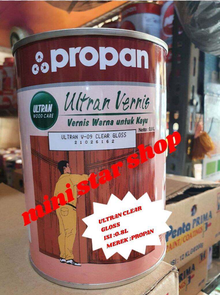 CAT KAYU PROPAN ULTRAN VERNIS V-09 CLEAR GLOSS ISI 0.8 LITER | Lazada ...