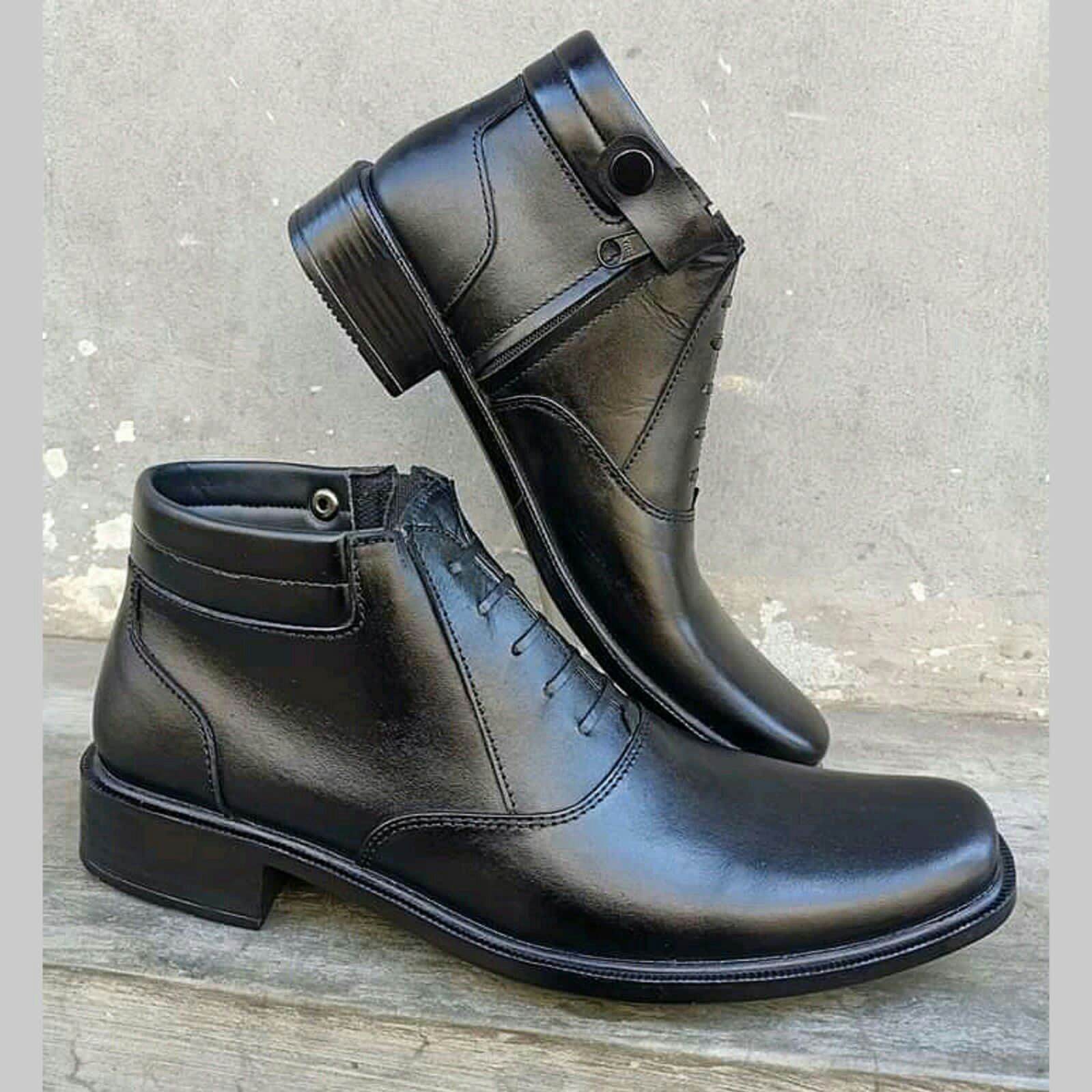 SEPATU PDH PRIA KULIT COWO DINAS POLRI TNI POLISI PASKIBRA TARUNA ...