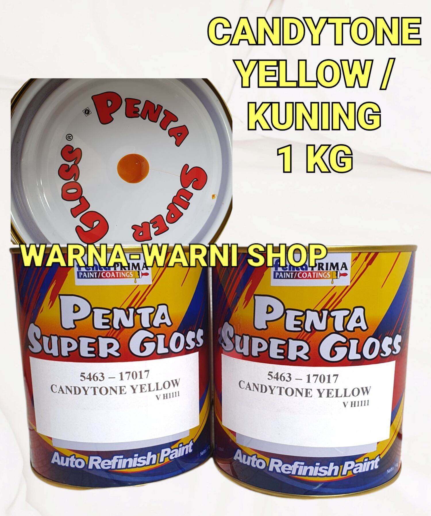 CAT PENTA SUPER GLOSS CANDYTONE YELLOW - KUNING ISI 1 KG /CAT MOBIL ...