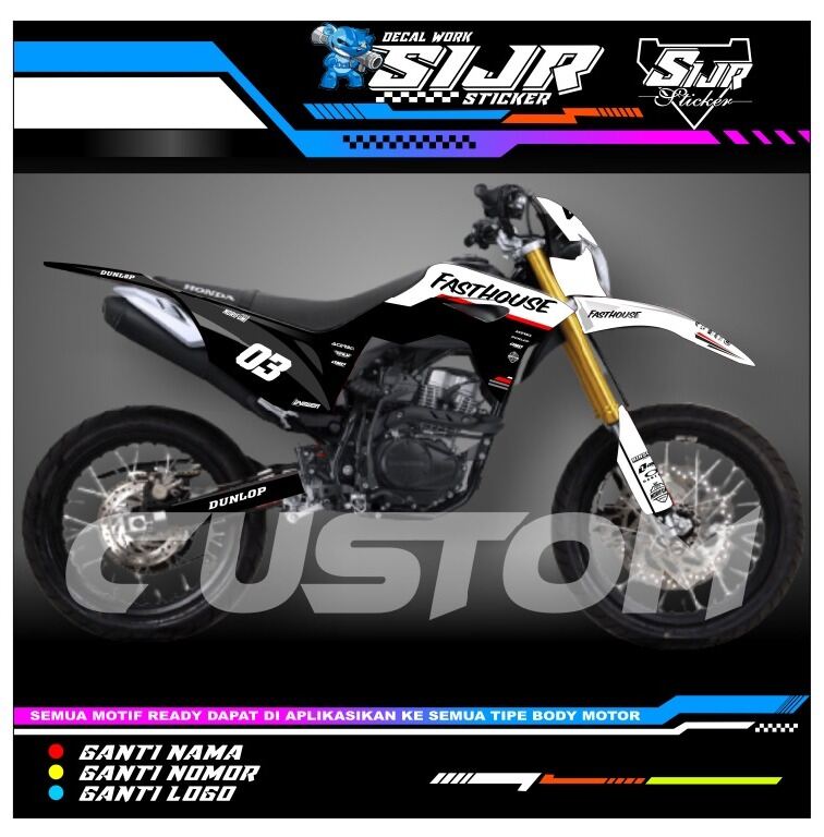 Decal crf stiker crf striping crf bisa request nomor tulisan dll ...