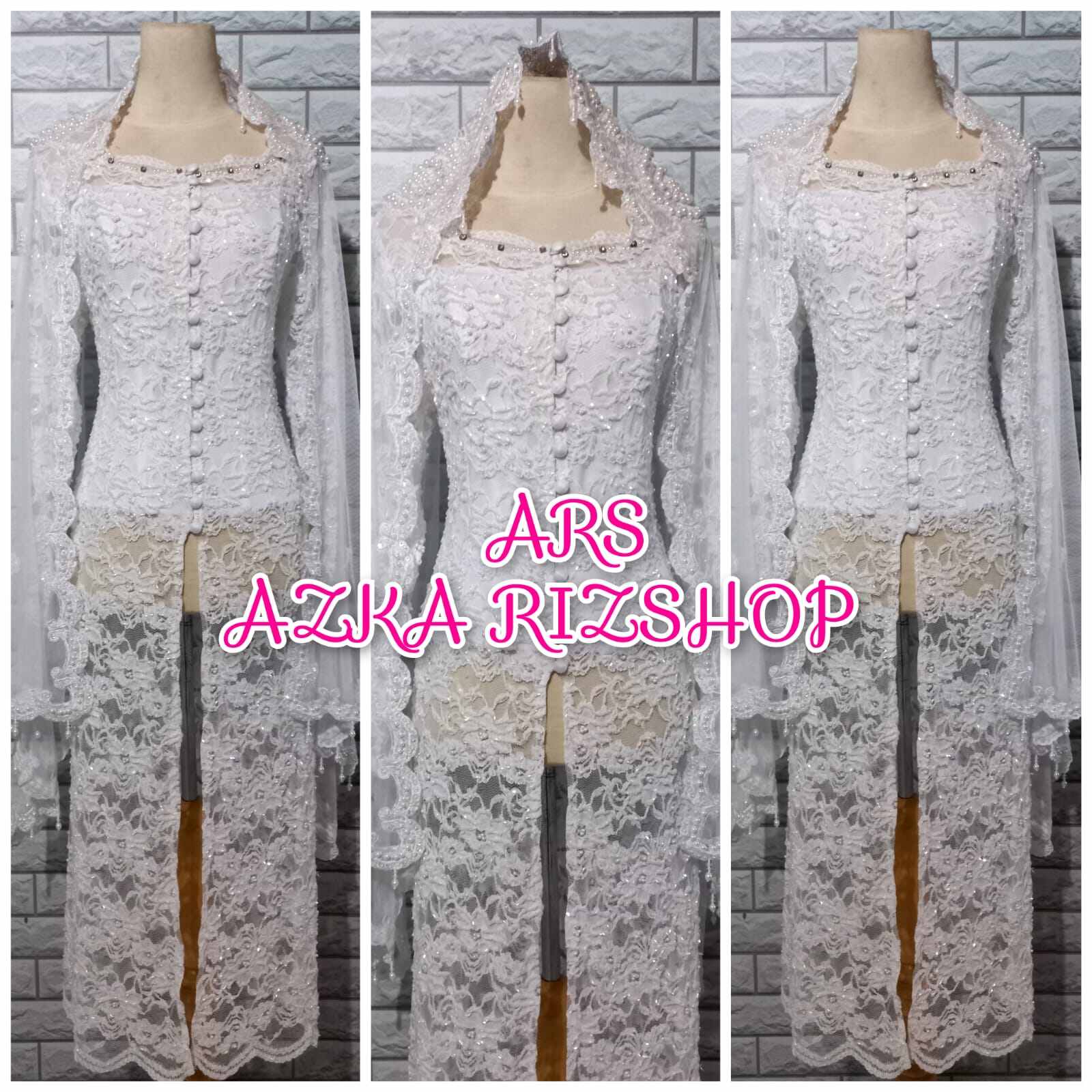 set kebaya akad nikah kerah sabrina kebaya brukat putih kebaya manten ...