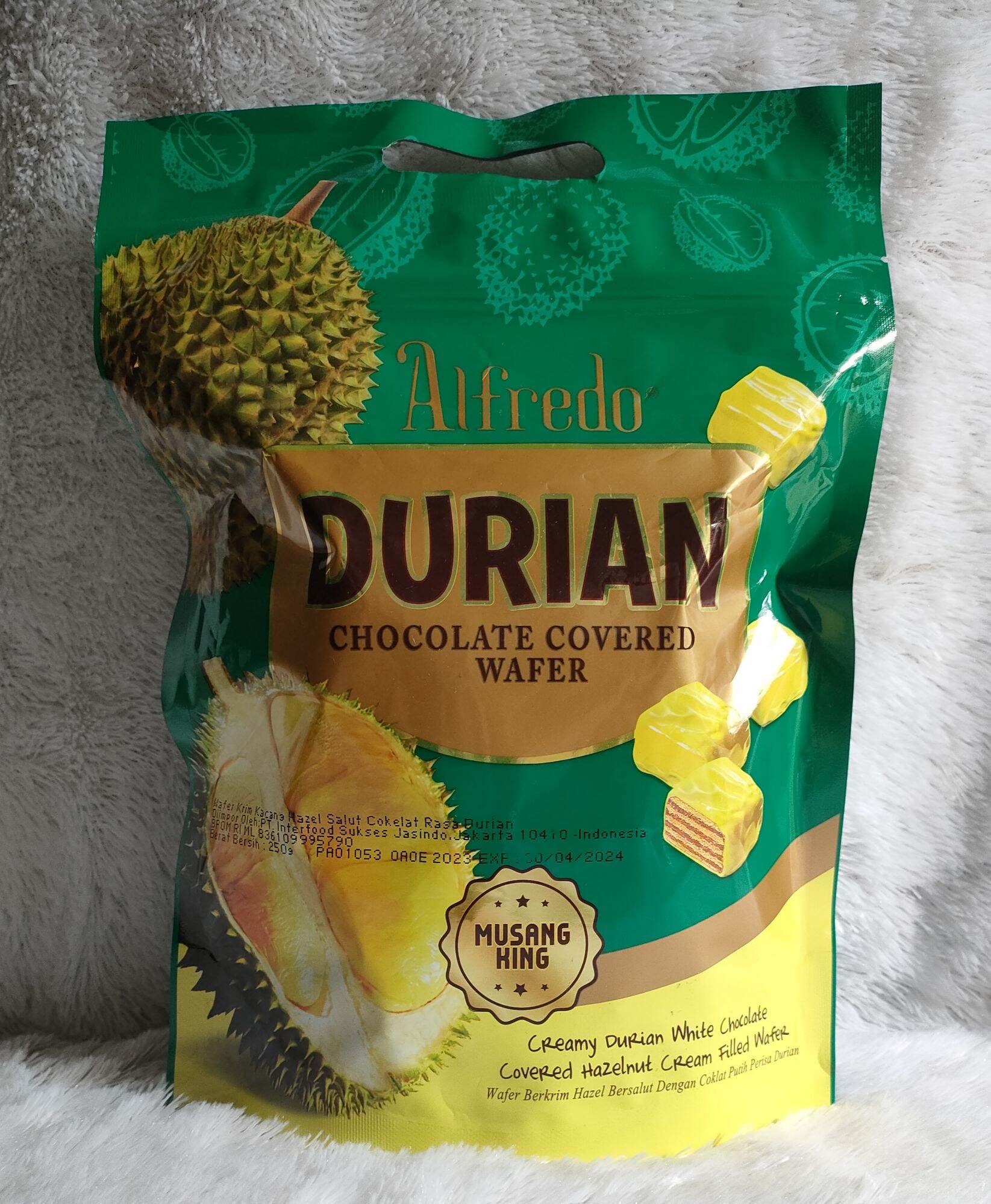 Alfredo Creamy Durian White Chocolate Wafer/Wafer Coklat Putih Rasa ...